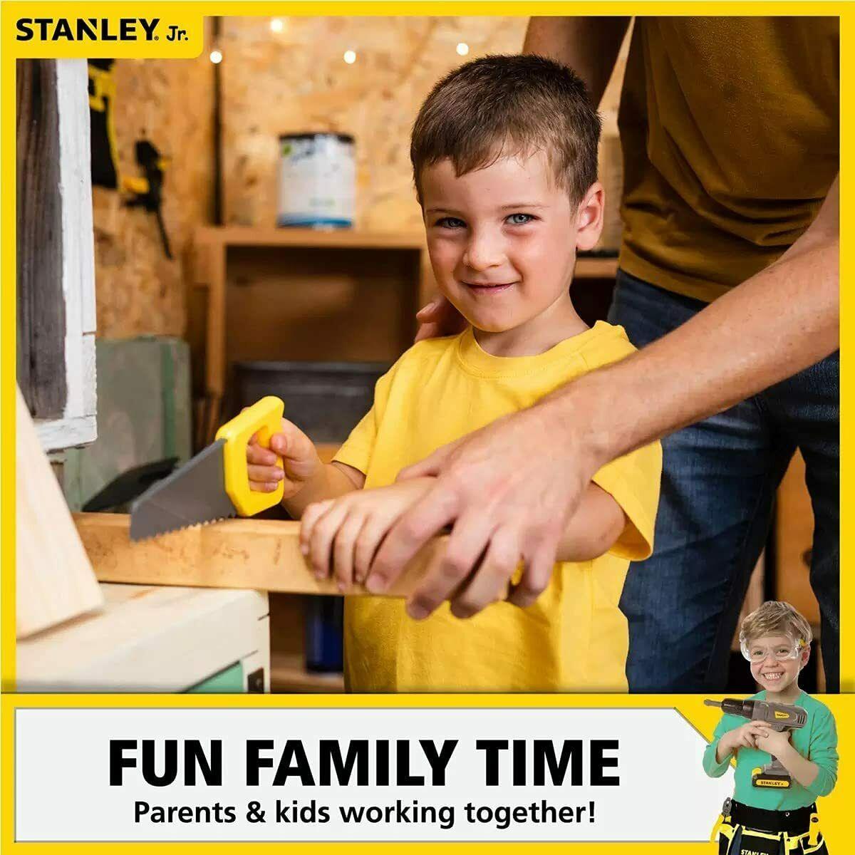 STANLEY Jr. Mega Kids Tool Box Set with Battery Operated Drill Toy
