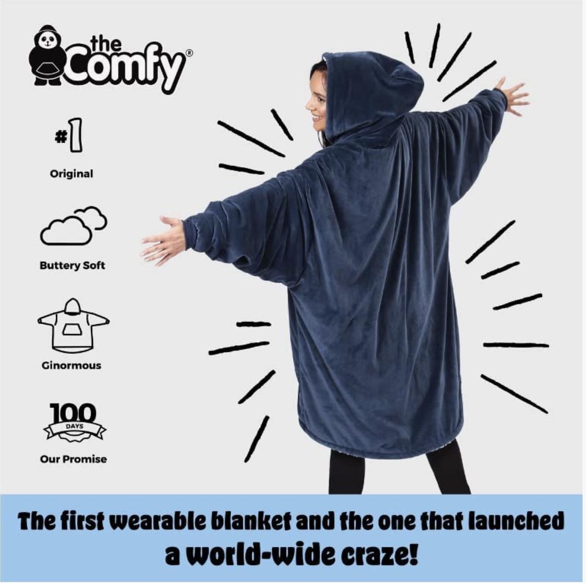 THE COMFY ORIGINAL | Oversized Microfiber & Sherpa Wearable Blanket ...