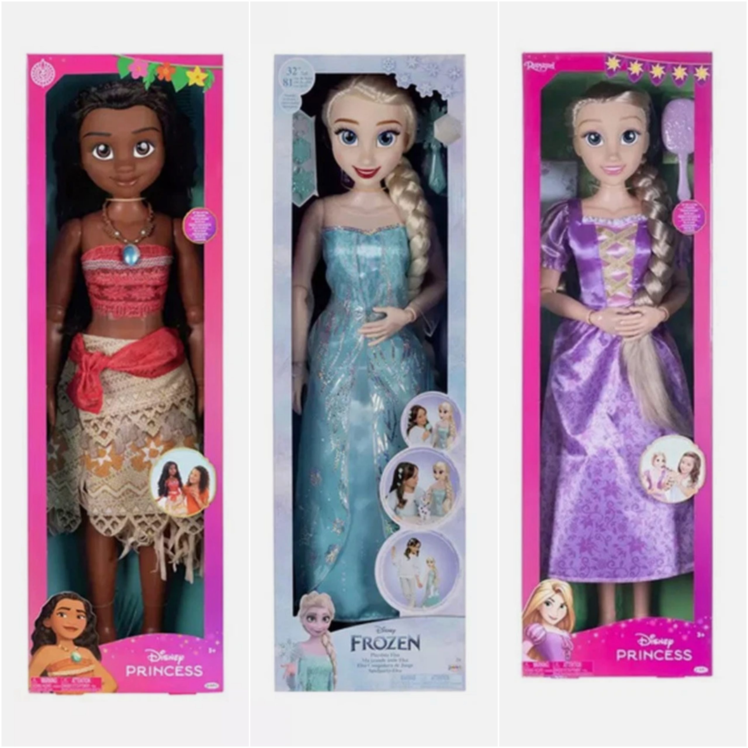 Disney 32" Majestic Playdate Princess Doll Rapunzel | Moana | Elsa with ...