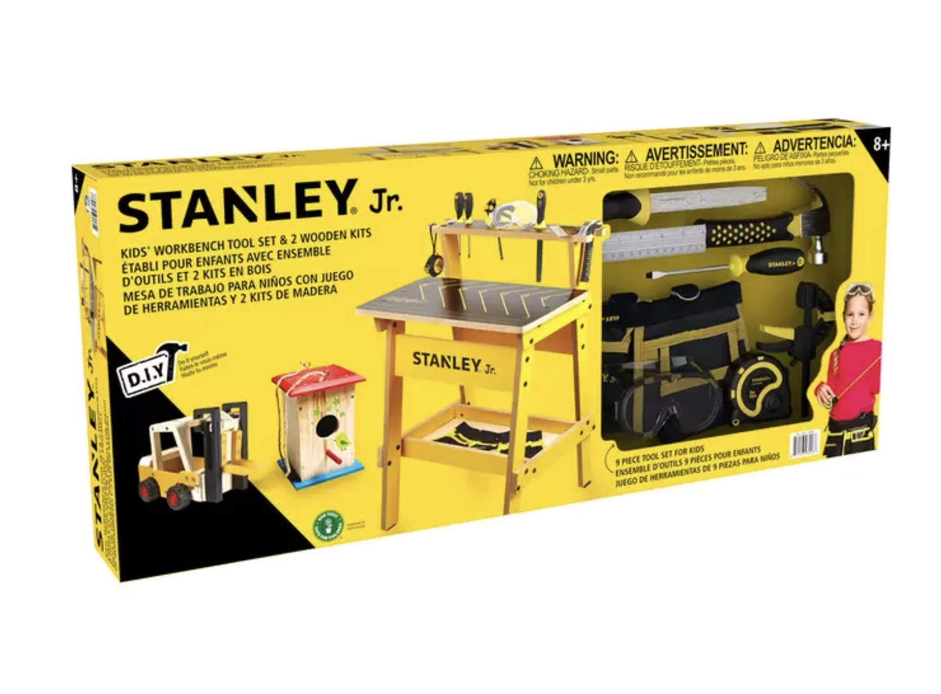 Stanley Jr Kids Workbench Tool Set & 2 Wooden Kits - RZHomestore